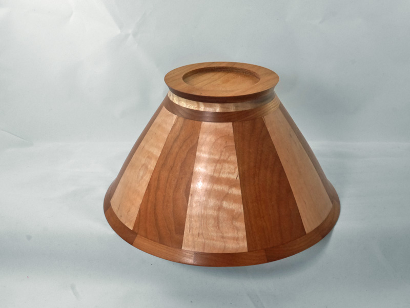 Cherry and Figured Maple Tapered Stave Bowl : Ted's Woodshop