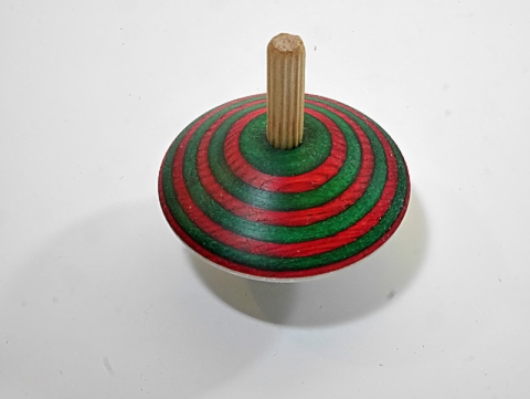 Spinning Top - Red and Green : Ted's Woodshop